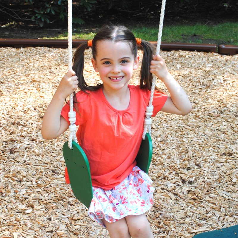 Creative Playthings Vinyl 22'' Green Belt Swing with Rope & Reviews | Wayfair